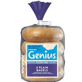 稜 Calories in Genius Gluten Free Plain Bagels
