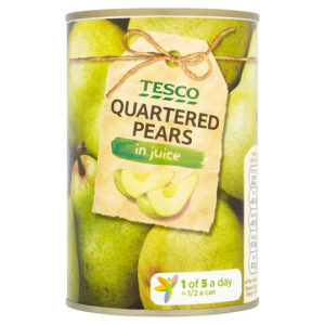 省 Calories in Tesco Quartered Pears in Juice